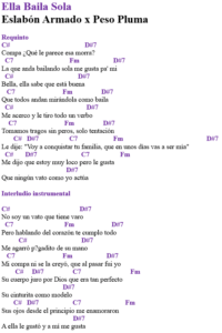 Ella Baila Sola - Eslabón Armado, Peso Pluma Letra y Acordes en Guitarra