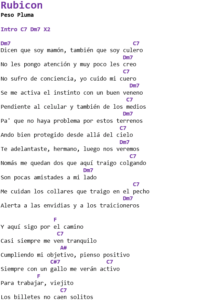 Rubicon - Peso Pluma Letra y Acordes en Guitarra