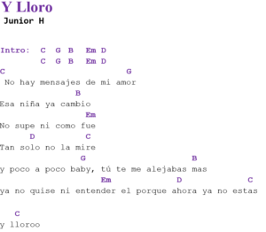 Y Lloro - Junior H Letra y Acordes en Guitarra