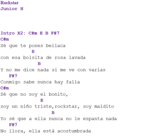 Rockstar - Junior H Letra y Acordes en Guitarra