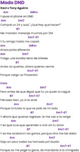Modo DND - Tony Aguirre, Xavi Letra y Acordes en Guitarra